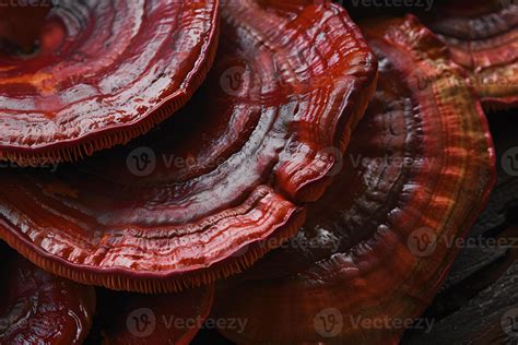 Reishi Mushrooms Close Up Selective Focus Ganoderma Lucidum Translucid