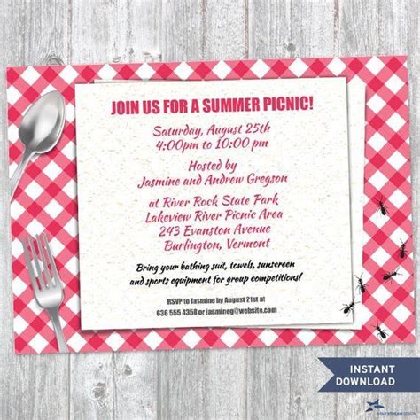 30 Free Downloadable Picnic Invitation Template Simple Template