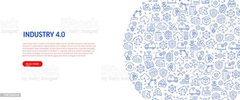 패턴이 있는 산업 40 관련 배너 디자인 현대 라인 스타일 아이콘 벡터 일러스트레이션 0명에 대한 스톡 벡터 아트 및 기타