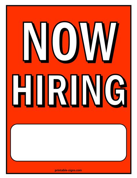Now Hiring Printable Signs Printable Signs