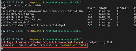Bitnamigitlab Runner Helper Gitlab Runner Build Command Not Found · Issue 24153 · Bitnami