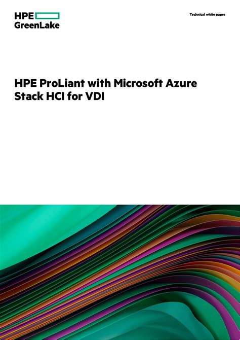 Hpe Proliant With Microsoft Azure Stack Hci For Vdi