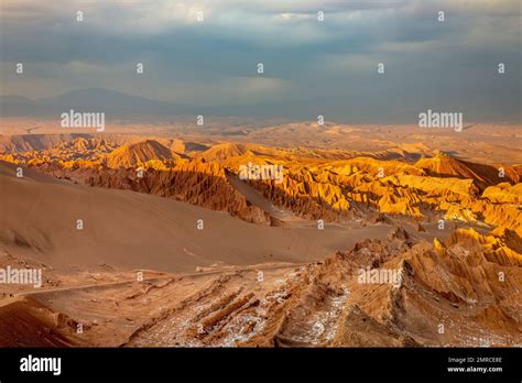 Moon Valley Valle De La Luna Dramatic Landscape A Sunset Atacama