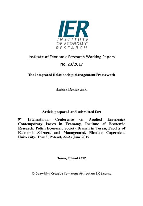 Pdf The Integrated Relationship Management Framework