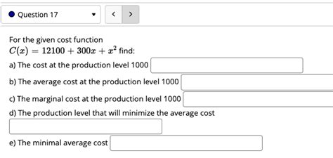 Solved For The Given Cost Function C X 12100 300x X2 Find Chegg Com