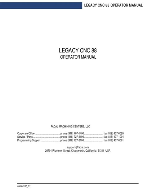 Fadal 2006 Legacy Cnc88 Operator Manual Pdf Menu Computing Numerical Control