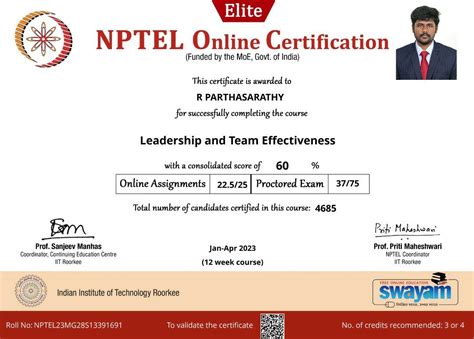 Parthasarathy R On Linkedin Course Online Nptel