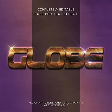 Premium Psd Globe Text Effect