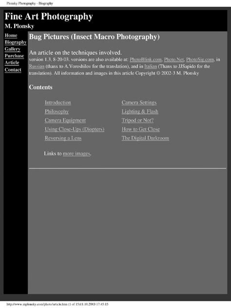 Insect Macro Photography M Plonsky Pdf