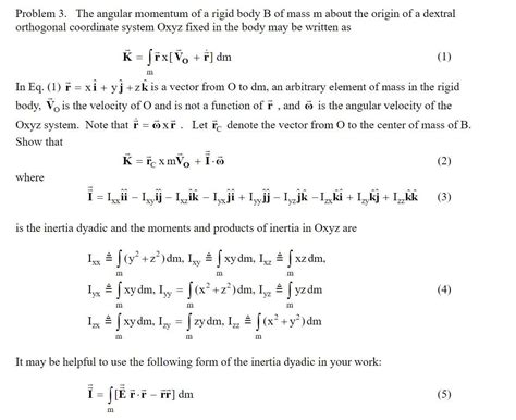 Solved Problem The Angular Momentum Of A Rigid Body B Of Chegg