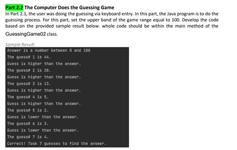 Solved Part 22 The Computer Does The Guessing Game In Part