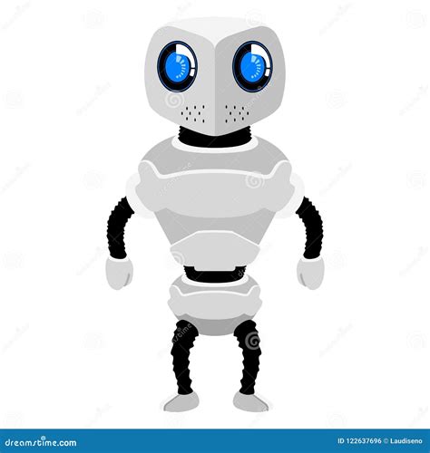 Set Of Cute Android With Different Emotions Character Cartoon Robot Face Avatar Emoticon