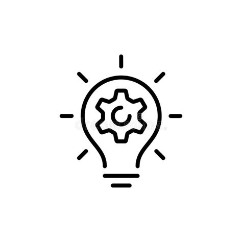 Vector Innovation Icon Light Bulb And Cog Inside Premium Quality Graphic Design Element Stock
