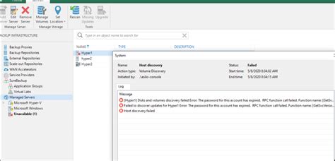 Knowledge Base ESilo VBR Job Error RPC Server Is Unavailable