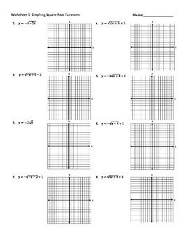 Graphing Square Root Functions Worksheet Key Shifting Reflections Dilation