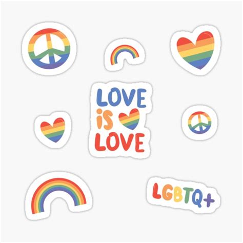 Sticker Pack Rainbow Pride Peace Sign Pride Sticker By Epicartz