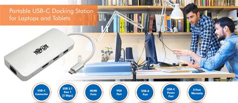 Tripp Lite Usb C Docking Station W Usb A Hub X Hdmi Vga Pd Charging P Hz Silver