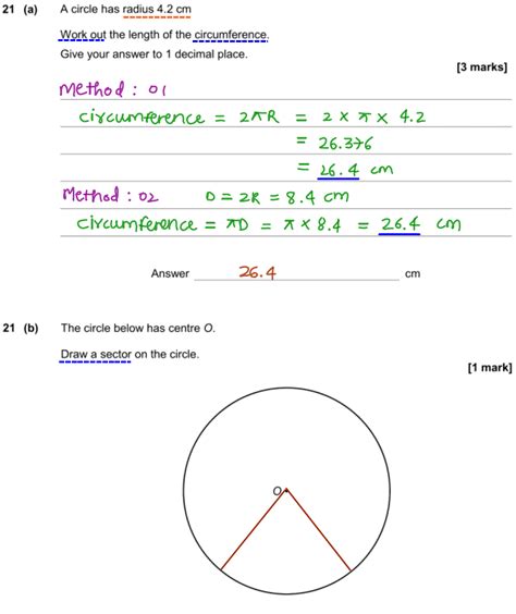GCSE Circles Sectors And Arcs Questions And Answers