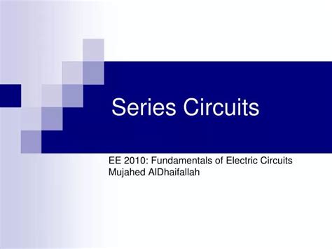 PPT Series Circuits PowerPoint Presentation Free Download ID
