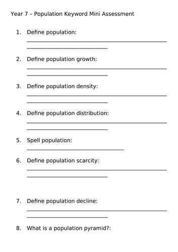 Ks3 Population Teaching Resources