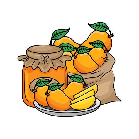 Jam Mango With Mango Fruit Illustration 34524771 Vector Art At Vecteezy