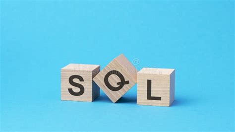 Sql Text On Wooden Blocks Business Concept Blue Background Stock Image Image Of Wood Query