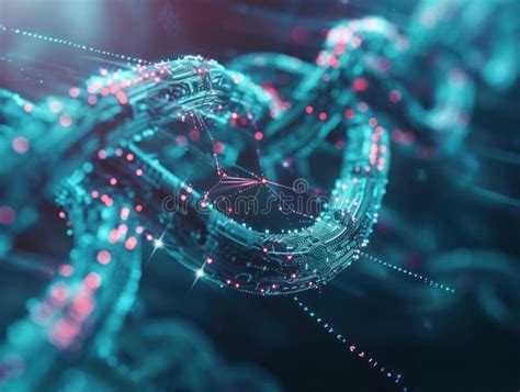 Futuristic Blockchain Network Abstract Geometric Chainsgenerative Ai Stock Image Image Of