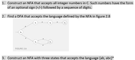 SOLVED Texts 1 Construct An NFA That Accepts All Integer Numbers In