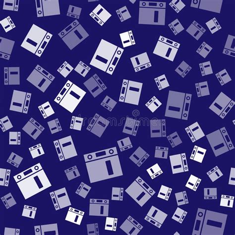 White Office Folders With Papers And Documents Icon Isolated Seamless Pattern On Blue Background