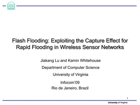 Ppt Flash Flooding Exploiting The Capture Effect For Rapid Flooding In Wireless Sensor