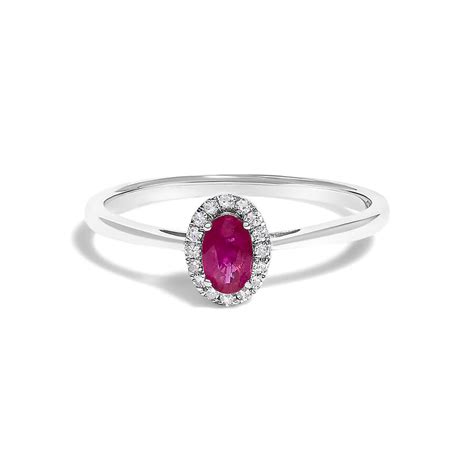 Haus Of Brilliance 10k White Gold 5x3mm Oval Red Ruby And Diamond