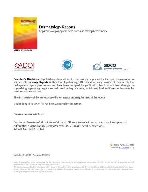 Pdf Glomus Tumor Of The Scrotum An Intraoperative Differential