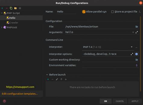 Debug Laravel Artisan Command với PHPStorm VinaSupport