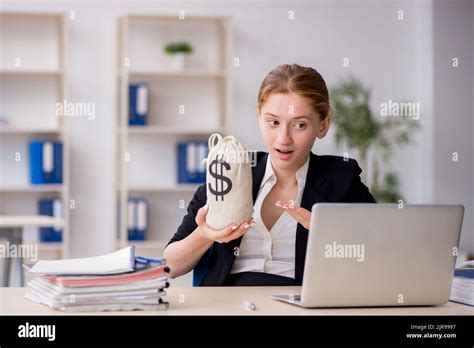 Female Employee In Remuneration Concept Stock Photo Alamy