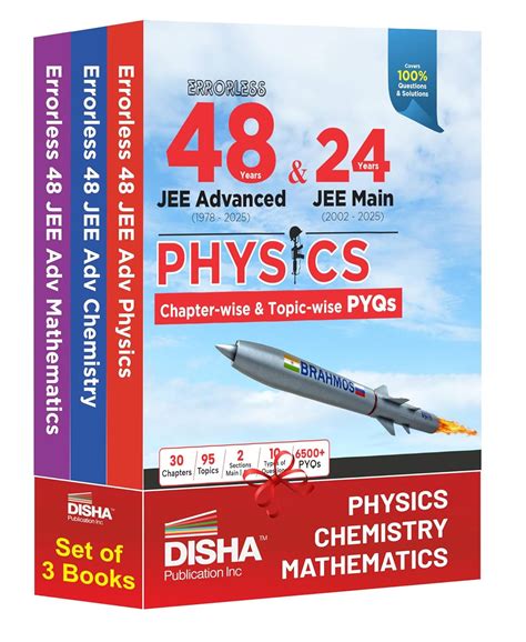 Disha Combo Set Of 3 Books Errorless 48 Years Jee Advanced 1978 2025 And 24 Year Jee Main