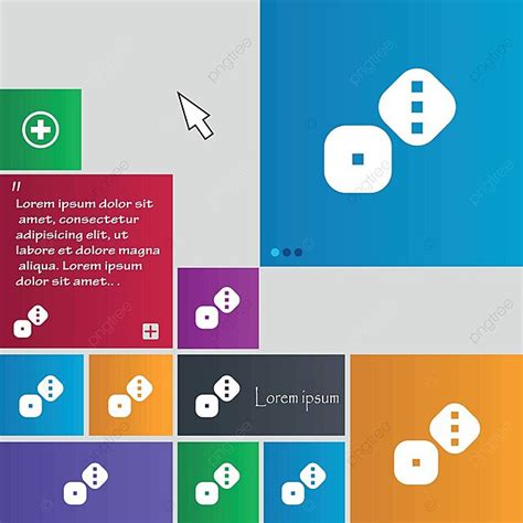 Vector Dice Cube Icon Buttons For Modern Website Interface With Cursor Pointer Vector