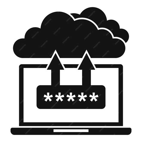 Premium Vector Laptop Cloud Authentication Icon Simple Illustration