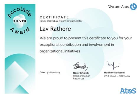 Lav Rathore On Linkedin I Am Happy To Share That I Have Been Awarded The Accolades Award By Eviden…