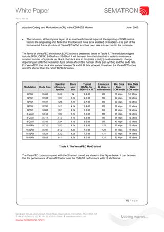 Comtech Ef Data Adaptive Coding And Modulation Acm In The Cdm Advanced Satellite Modem Pdf