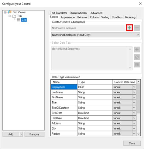 Displaying Database Data In The Grid Viewer