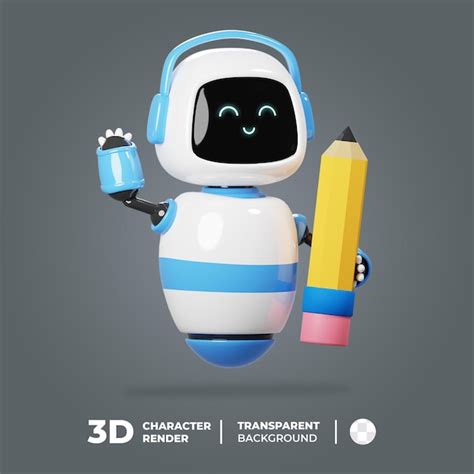 Premium Psd 3d Mascot Cute Robot Creative
