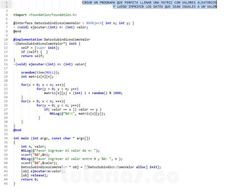 POO Arrays Objective C Imprimir Datos Subindices Igual A Valor Tutorias Co