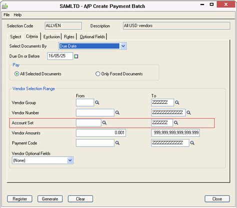 Customized A P Payment Batch Creation Screen To Generate An A P Payment