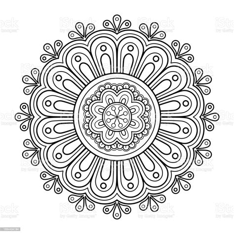 만다라 색칠 공부 책 페이지 벽 예술에 사용됩니다 벽지 디자인 타일 패턴 페인트 셔츠 인사말 카드 스티커 스티커 요가 디자인 레이스 패턴 배경과 문신 벡터 민족 동양 원