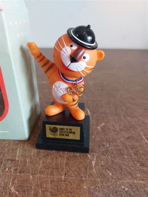 Hodori Tiger 1988 Seoul Korea Olympics Mascot Plastic Figurine In Box