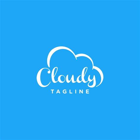 White Wordmark From The Word Cloudy Logo Design Word Cloudy With White