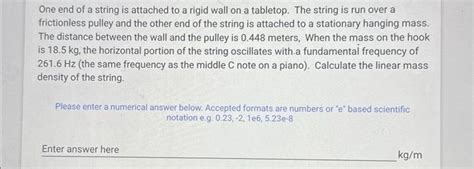 Solved One End Of A String Is Attached To A Rigid Wall On A