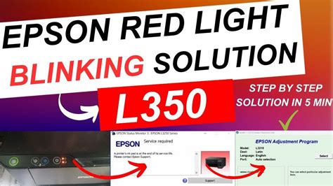 Epson L350 Red Light Blinking Solution How To Fix Red Solution In
