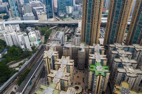 Premium Photo Mei Foo Hong Kong 09 October 2018 Top View Of Hong Kong Apartment Building
