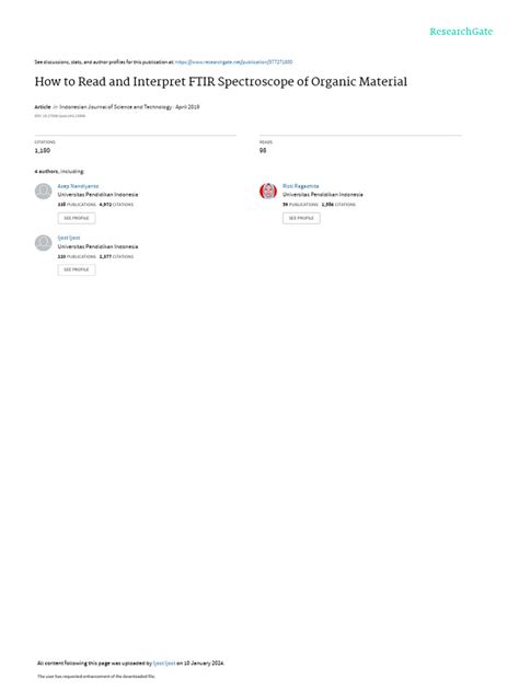 Howto Readand Interpret Ftirspectroscopeof Organic Material Download